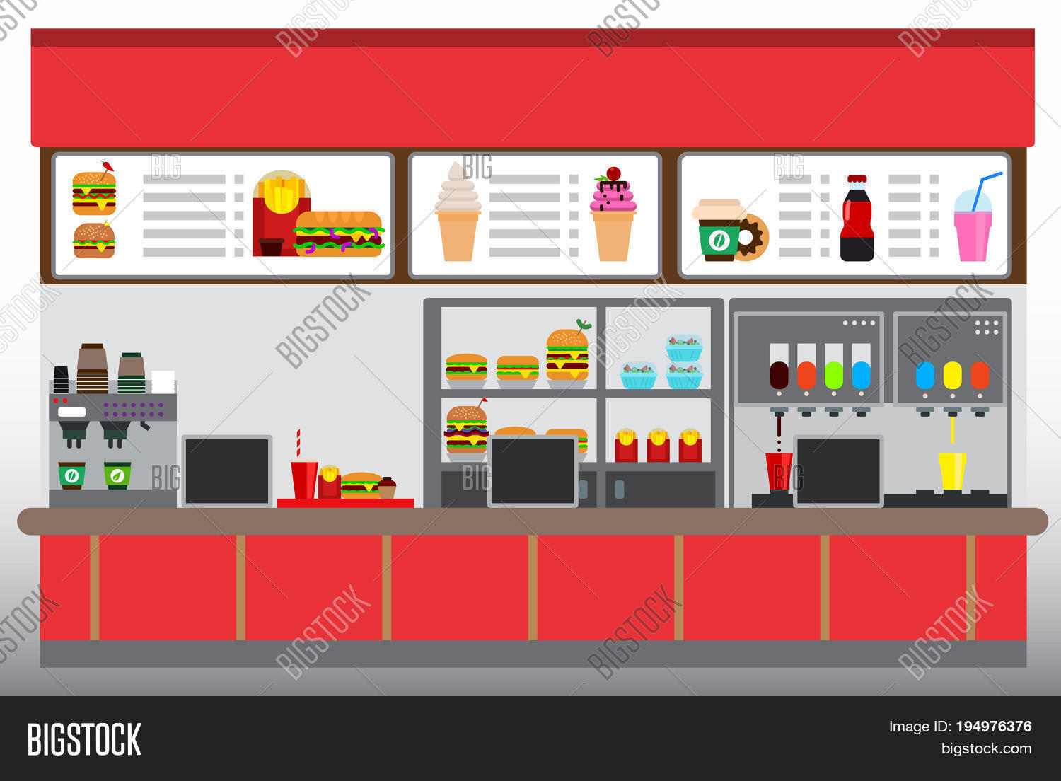 Fast Food Restaurant Vector & Photo (Free Trial) | Bigstock