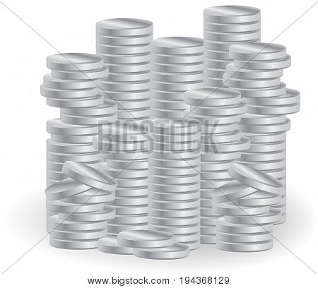 Piles Silver Coins. Vector & Photo (Free Trial) | Bigstock