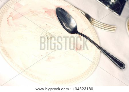 Dirty Plate Silverware Image & Photo (Free Trial) | Bigstock