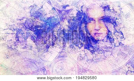 Goddess Woman Old Map Image & Photo (Free Trial) | Bigstock