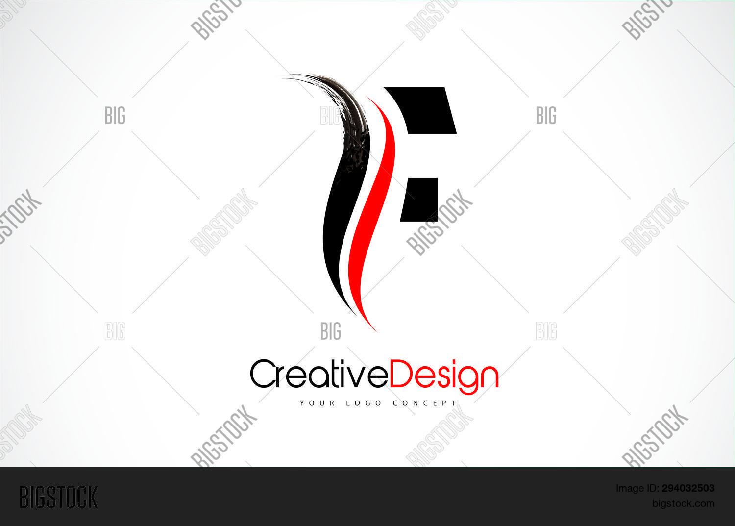 Red Black F Letter Vector & Photo (Free Trial) | Bigstock