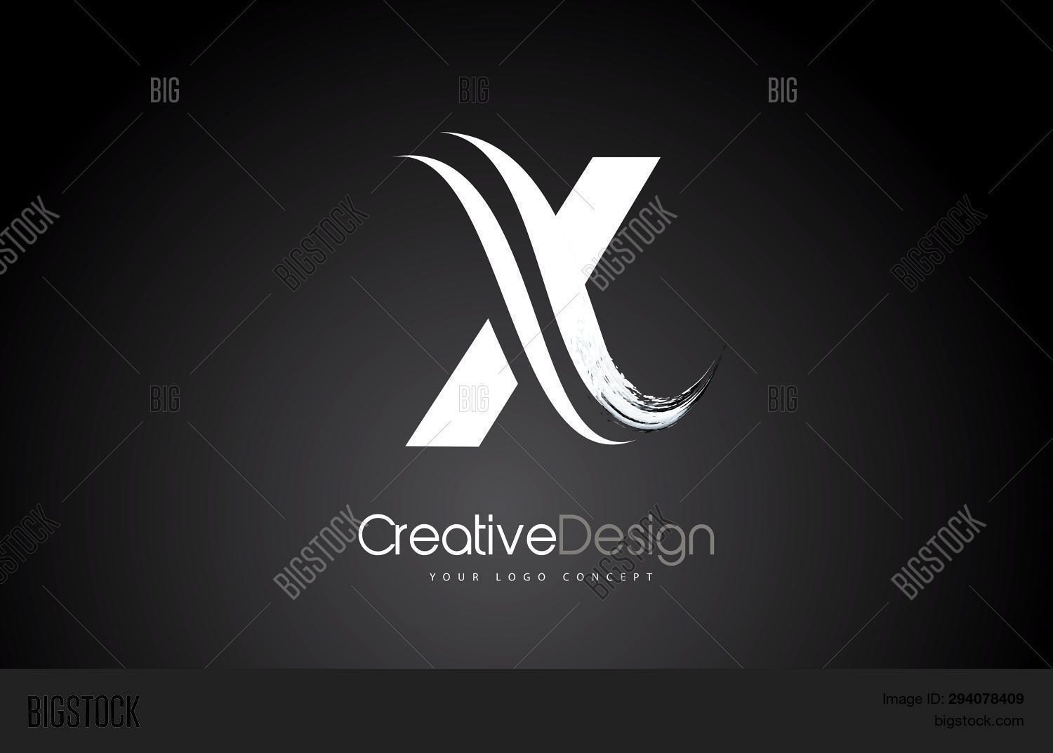 X Letter Design Brush Vector & Photo (Free Trial) | Bigstock
