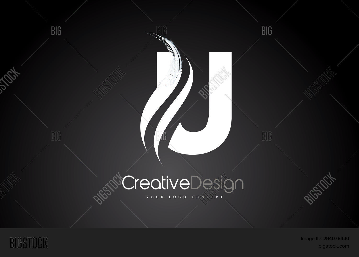 U Letter Design Brush Vector & Photo (Free Trial) | Bigstock