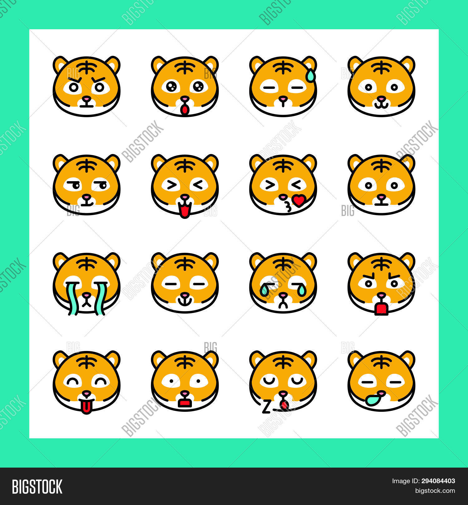 Tiger Emoticon Set, Vector & Photo (Free Trial) | Bigstock