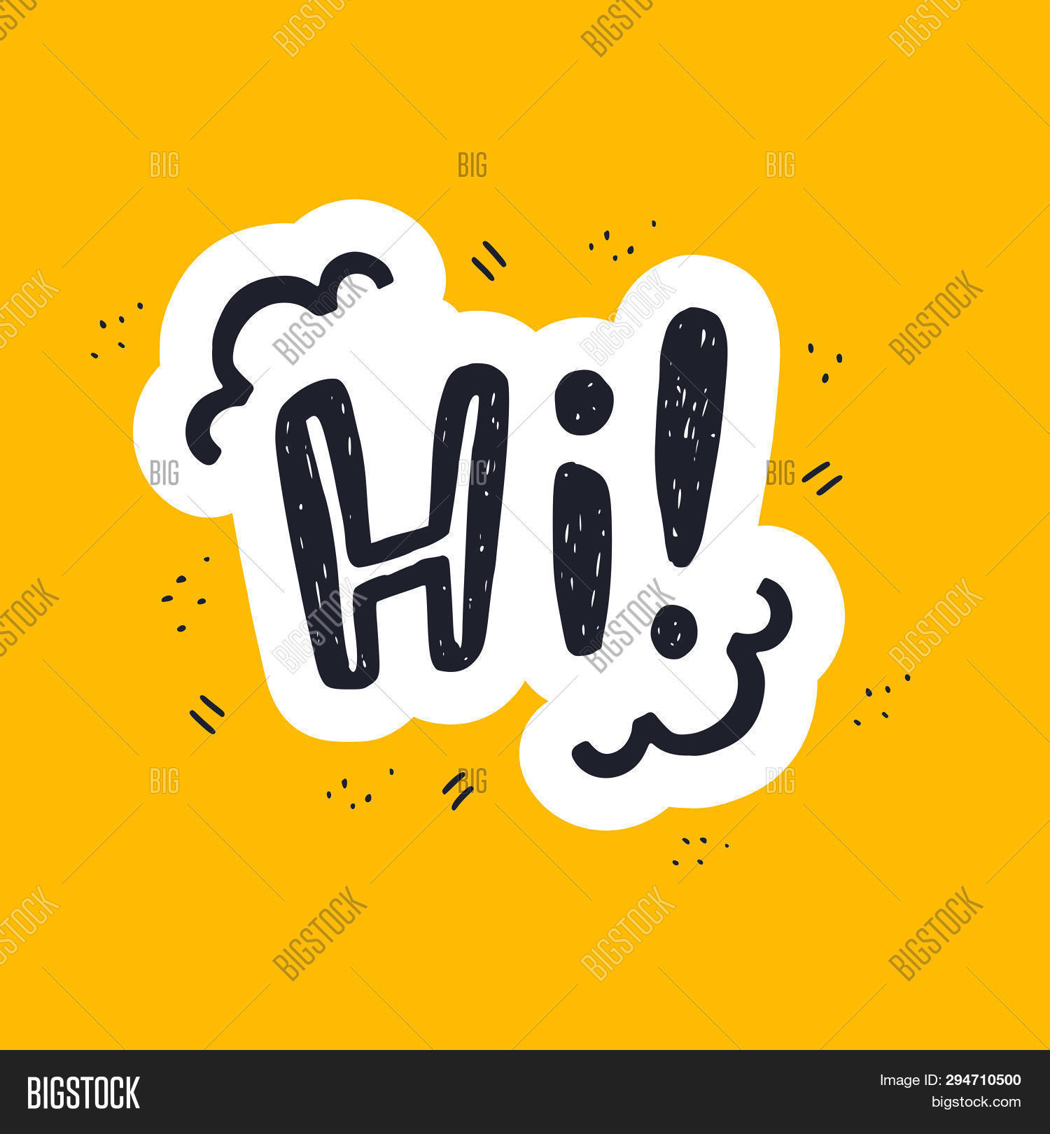 Hi Hand Drawn Vector & Photo (Free Trial) | Bigstock