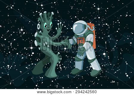 Cartoon Alien Meeting Vector & Photo (Free Trial) | Bigstock