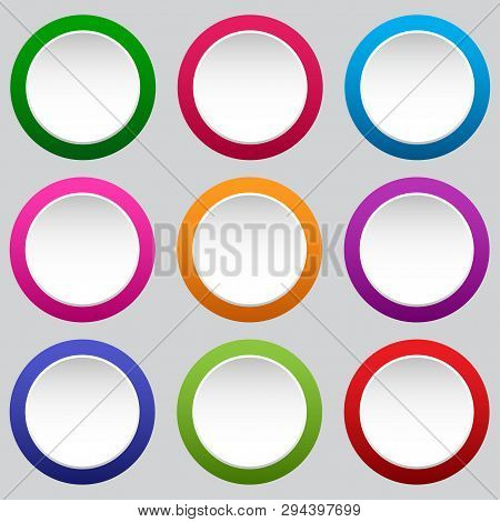 Set Round White Vector & Photo (Free Trial) | Bigstock