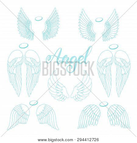 Angel Wings Icon Set Vector & Photo (Free Trial) | Bigstock