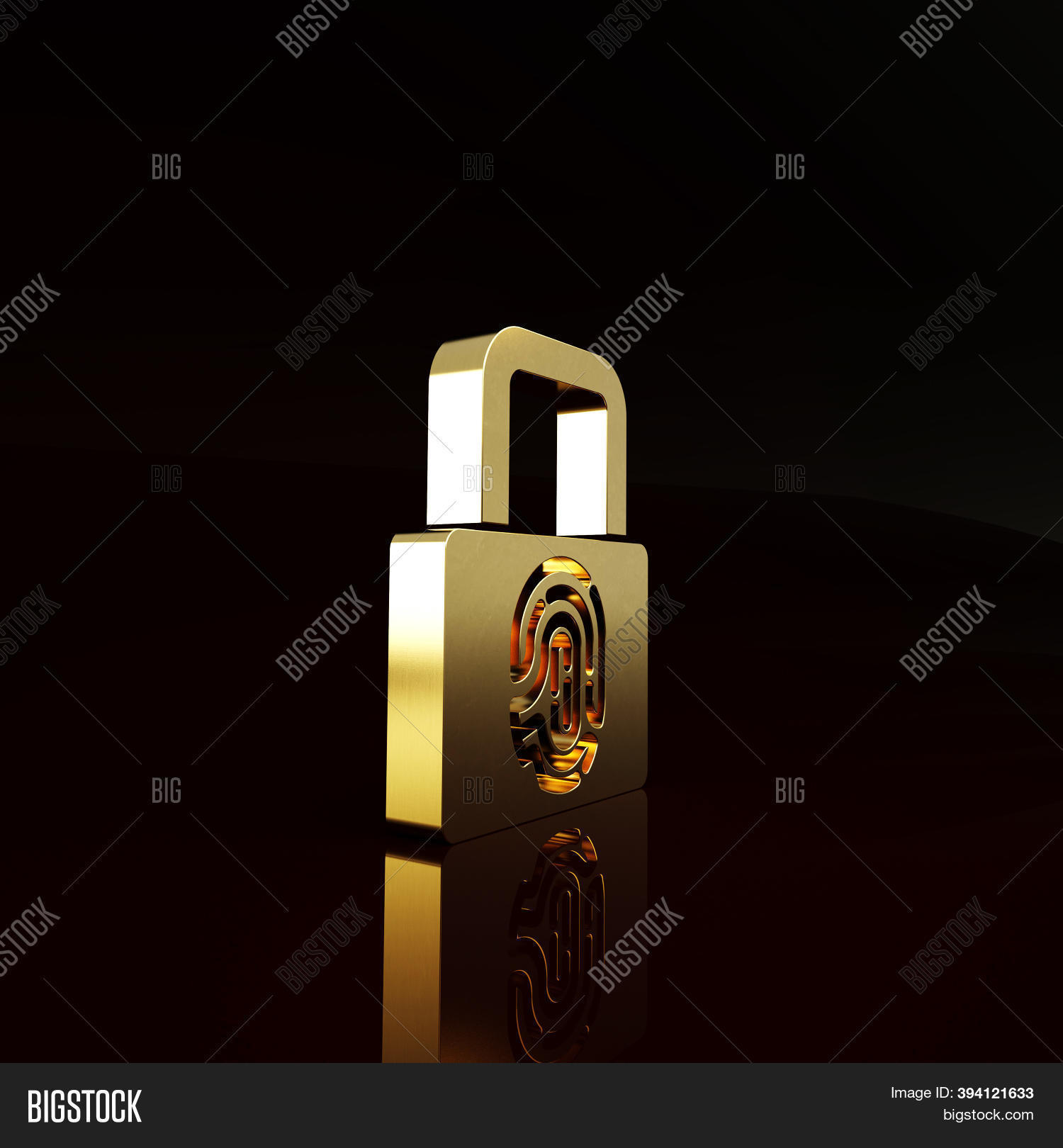 Gold Fingerprint Lock Image & Photo (Free Trial) | Bigstock