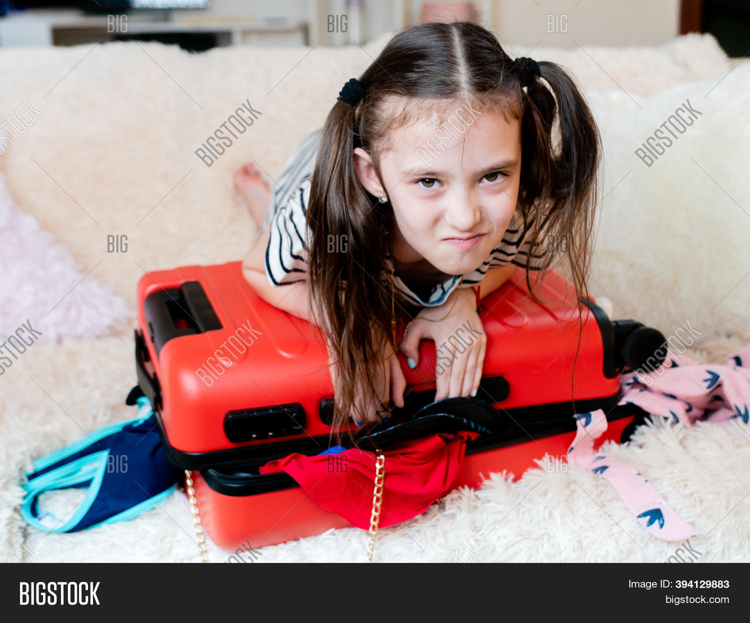 Little Girl Has Packed Image & Photo (Free Trial) | Bigstock