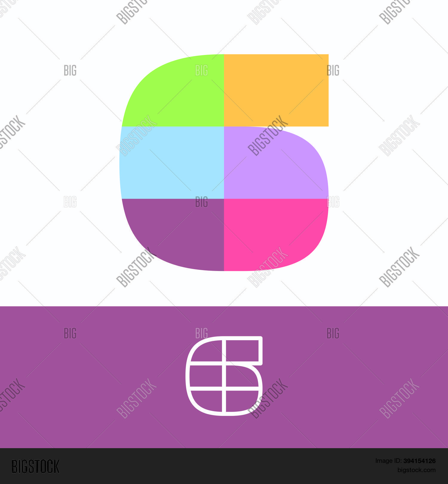 Number Six Logo Made Vector & Photo (Free Trial) | Bigstock