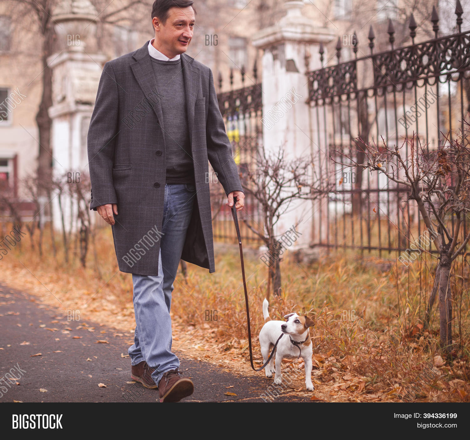 Man Walks His Dog. Guy Image & Photo (Free Trial) | Bigstock