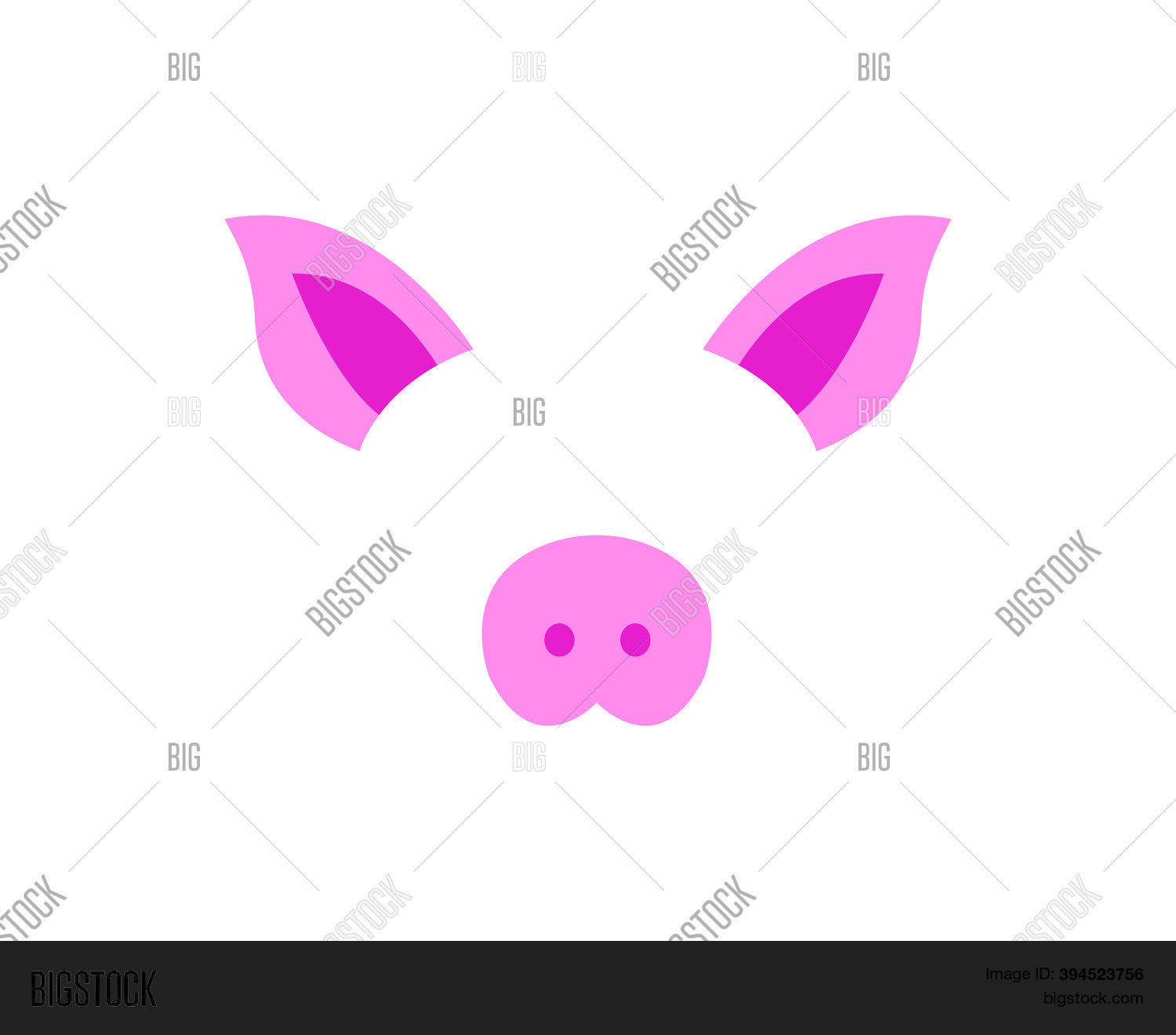 Pig Face Elements Set Vector & Photo (Free Trial) | Bigstock