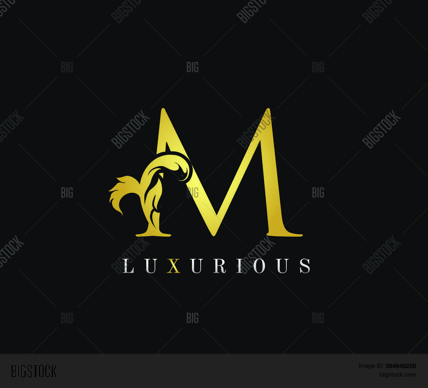 Golden M Luxury Logo Vector & Photo (Free Trial) | Bigstock