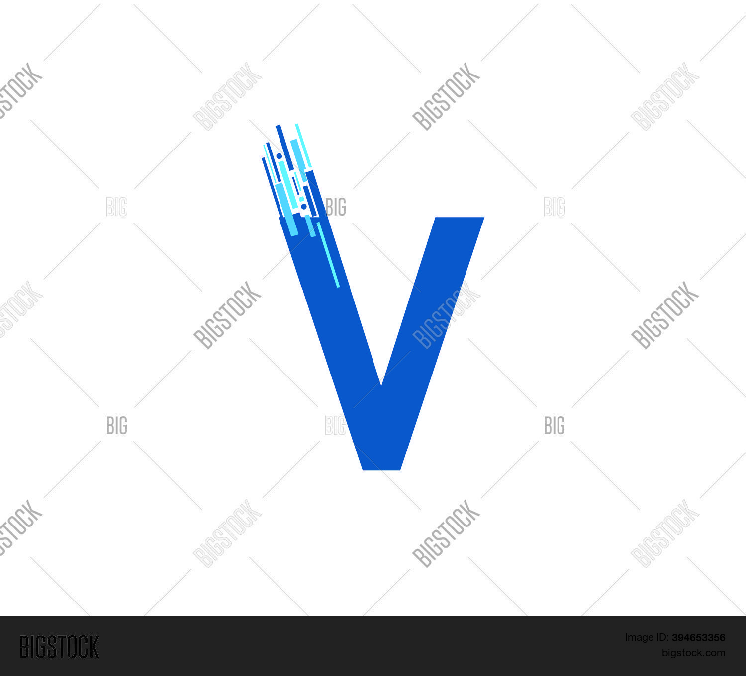 Letter V Digital Vector & Photo (Free Trial) | Bigstock