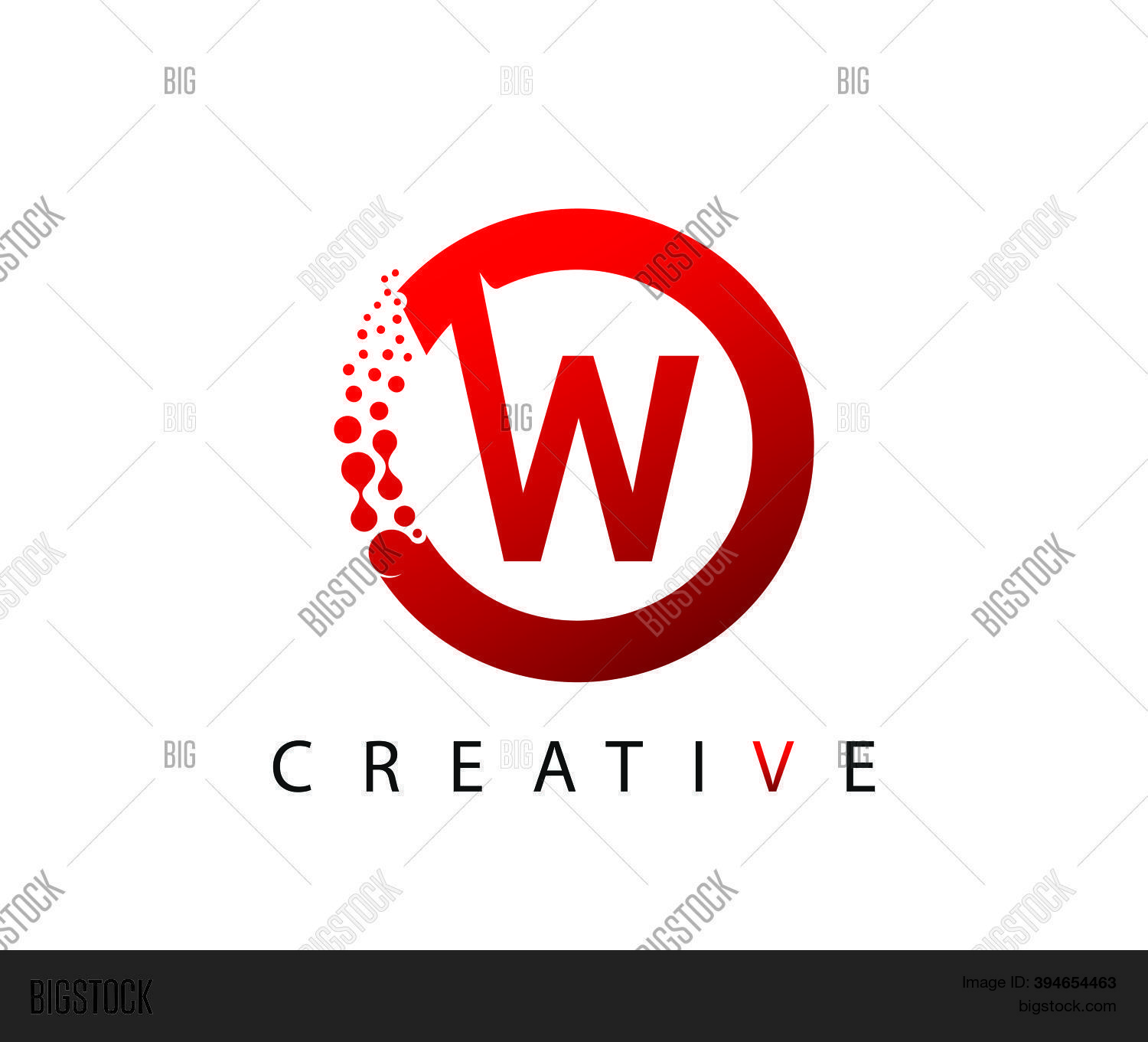Circle W Letter Vector & Photo (Free Trial) | Bigstock