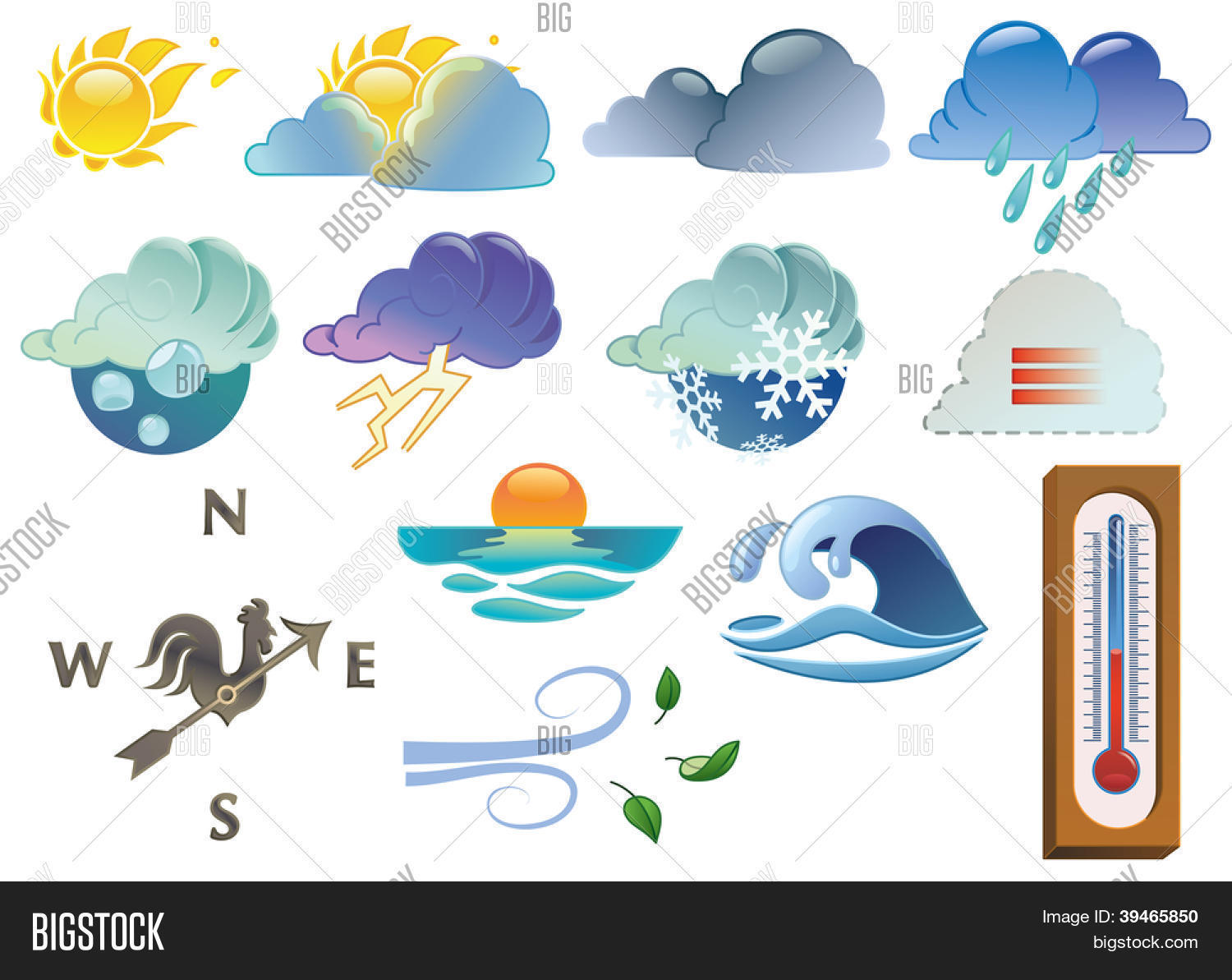 Weather Symbols Vector & Photo (Free Trial) | Bigstock