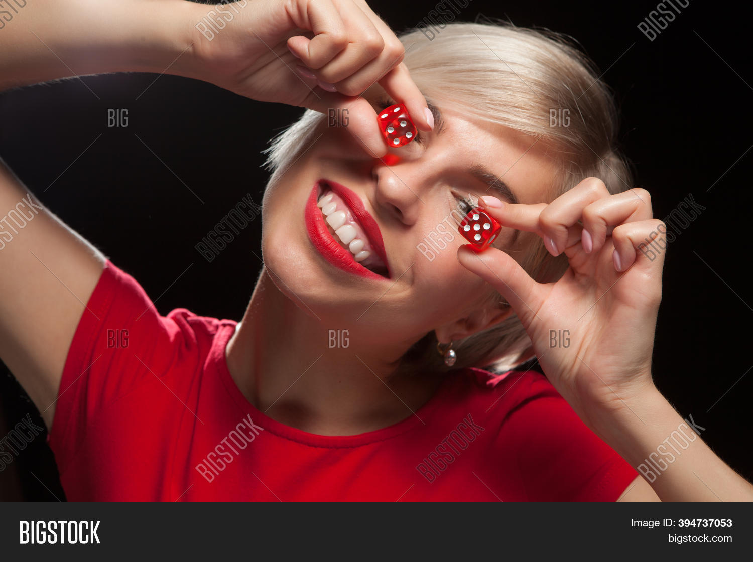 Young Woman Red Dice Image & Photo (Free Trial) | Bigstock