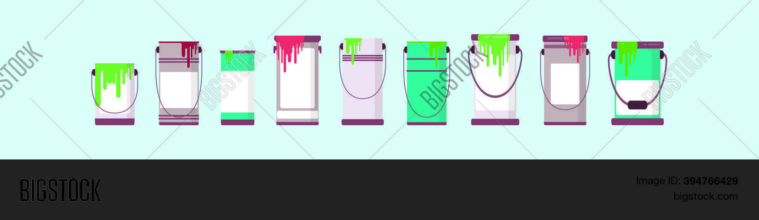 Set Tin Paint Pot. Vector & Photo (Free Trial) | Bigstock