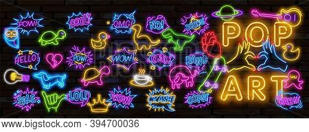 Big Set Pop Art Neon Vector & Photo (Free Trial) | Bigstock