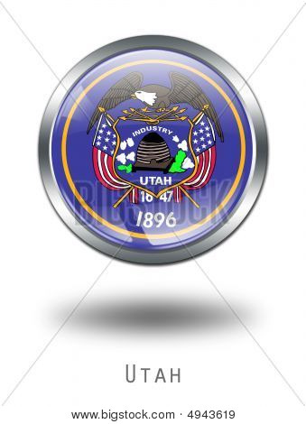 3D Utah Flag Button Image & Photo (Free Trial) | Bigstock