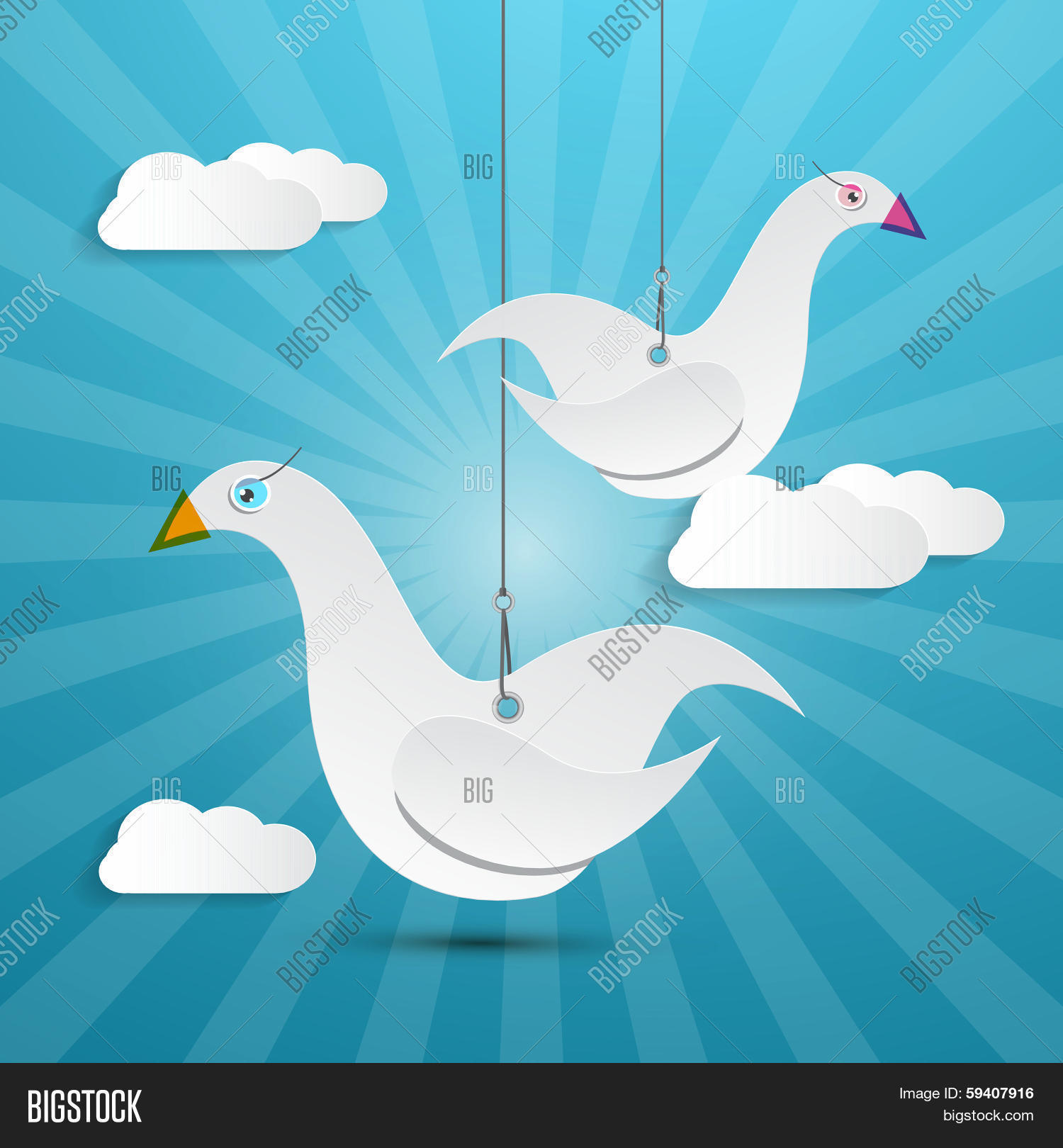 Vector Paper Birds Vector & Photo (Free Trial) | Bigstock