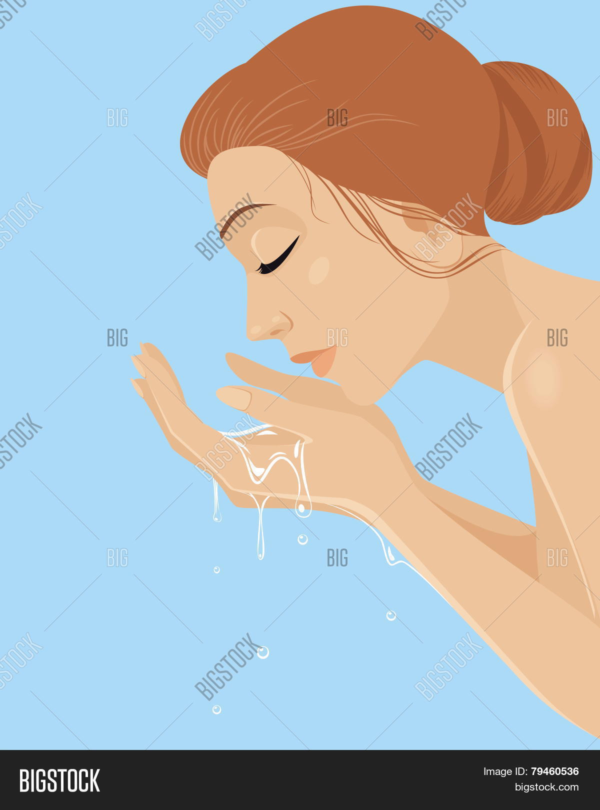 Girl Washing Face Vector & Photo (Free Trial) | Bigstock