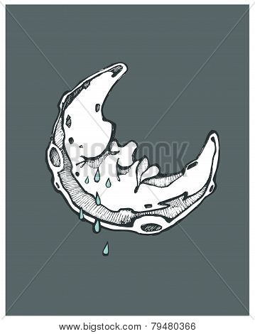 Crying Moon Vector & Photo (Free Trial) | Bigstock