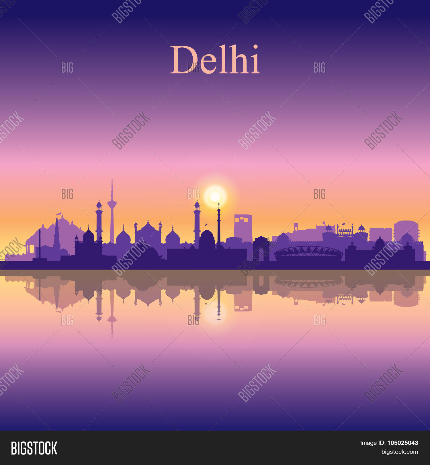Delhi City Skyline Vector & Photo (Free Trial) | Bigstock