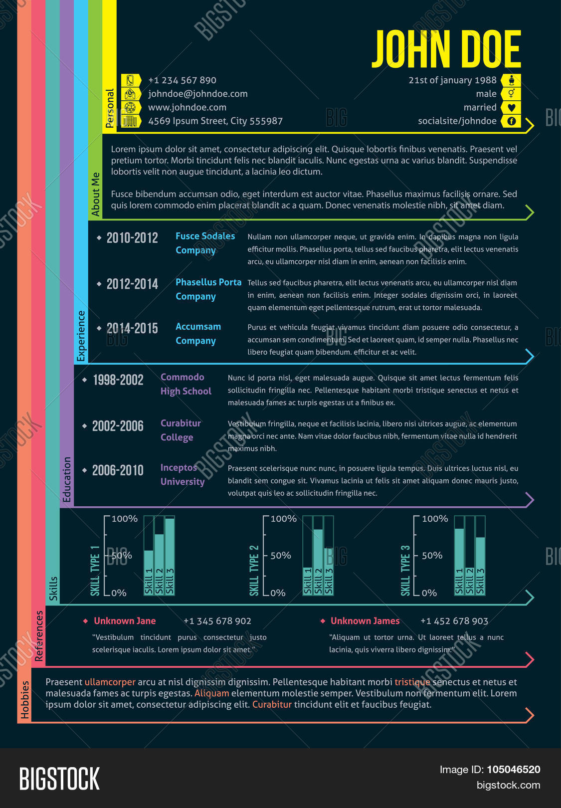 Detailed Modern Cv Vector & Photo (Free Trial) | Bigstock