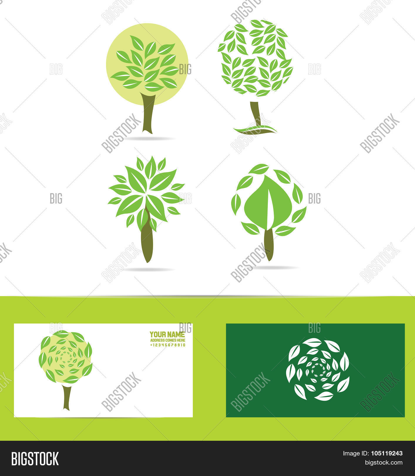 Green Tree Logo Icon Vector & Photo (Free Trial) | Bigstock