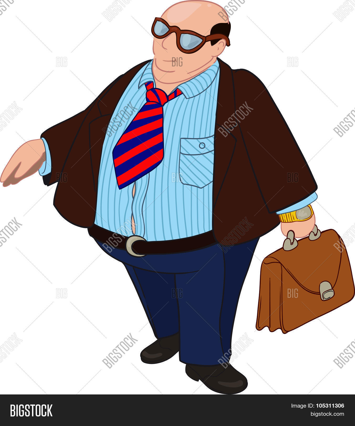 Fat Bald Boss Vector & Photo (Free Trial) | Bigstock