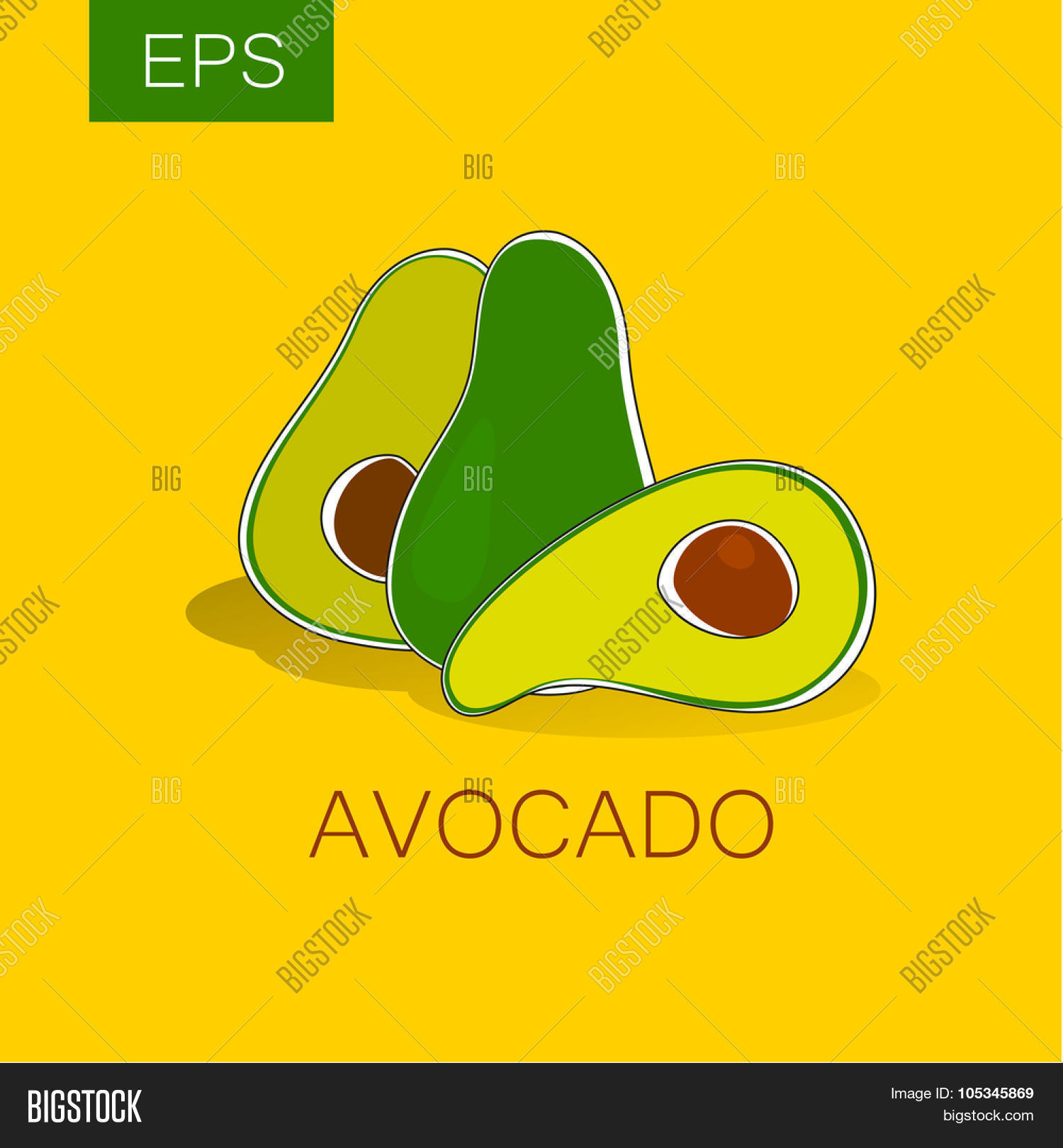 Avocado. Vector Sign Vector & Photo (Free Trial) | Bigstock