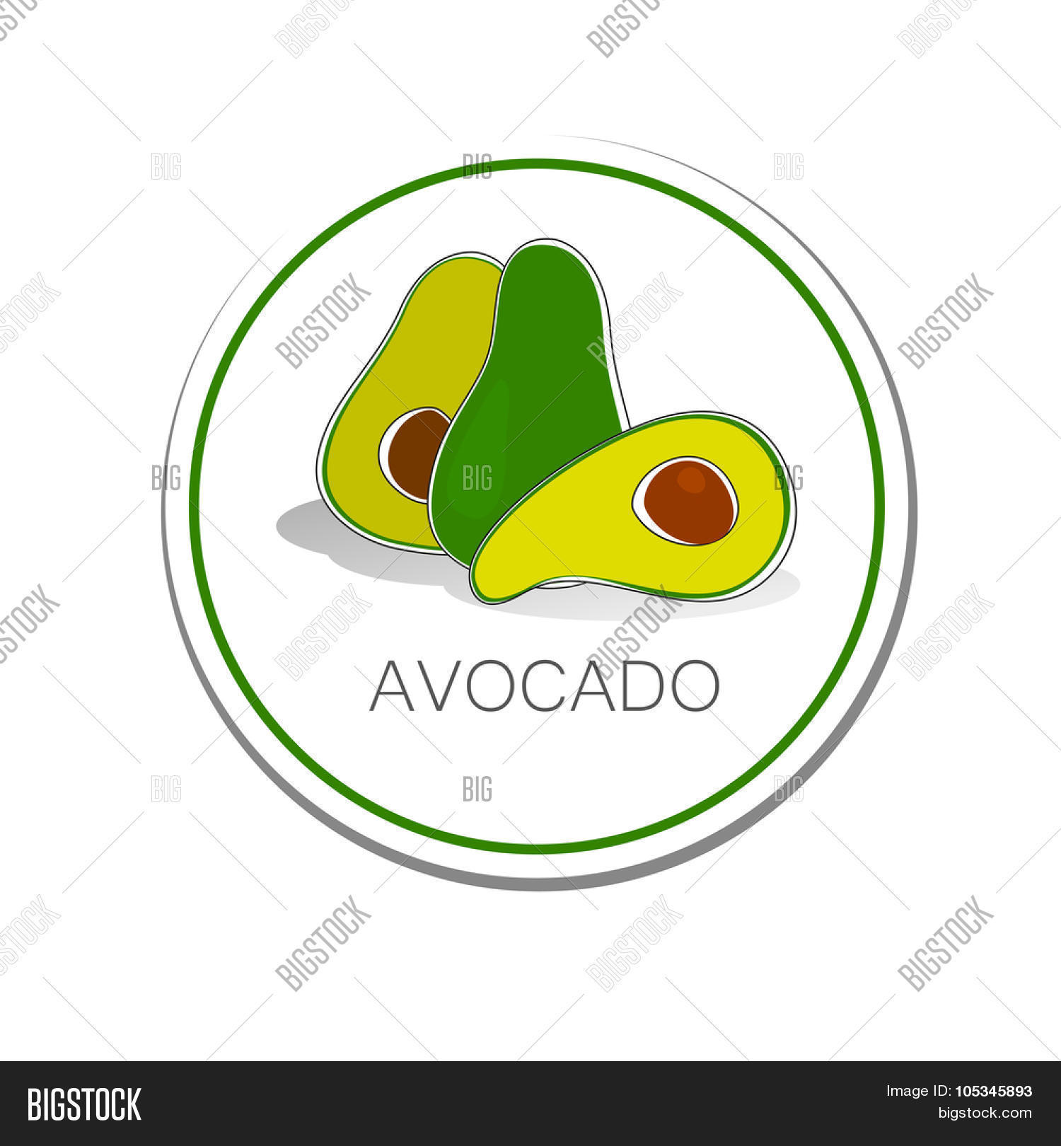 Avocado. Vector Sign Vector & Photo (Free Trial) | Bigstock