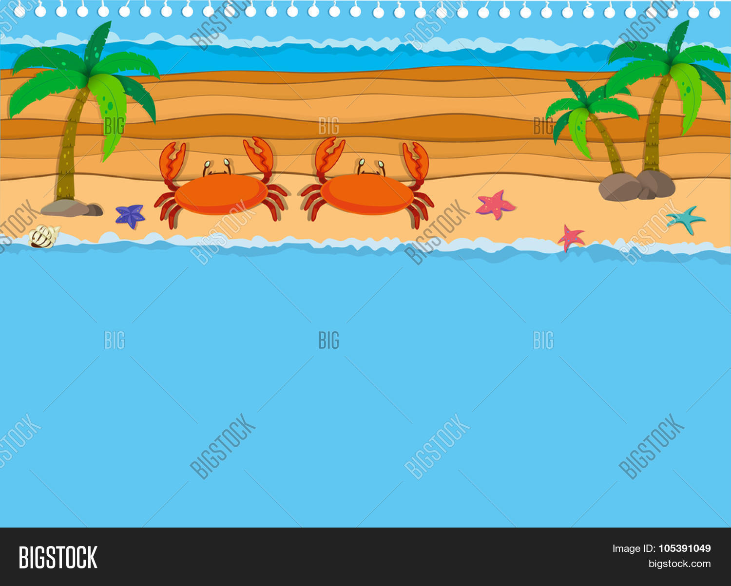 Border Design Crabs Vector & Photo (Free Trial) | Bigstock