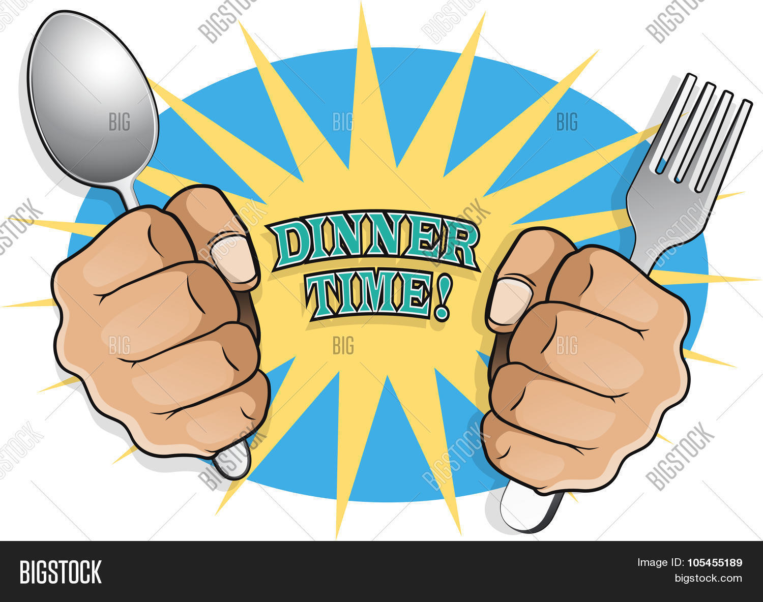 Pop Art Dinner Time Vector & Photo (Free Trial) | Bigstock