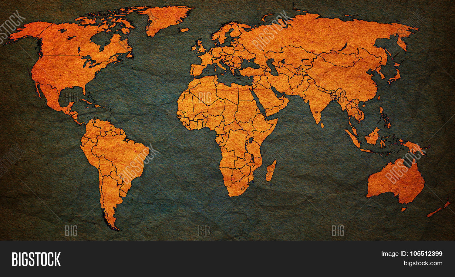 Actual World Map Image & Photo (Free Trial) | Bigstock
