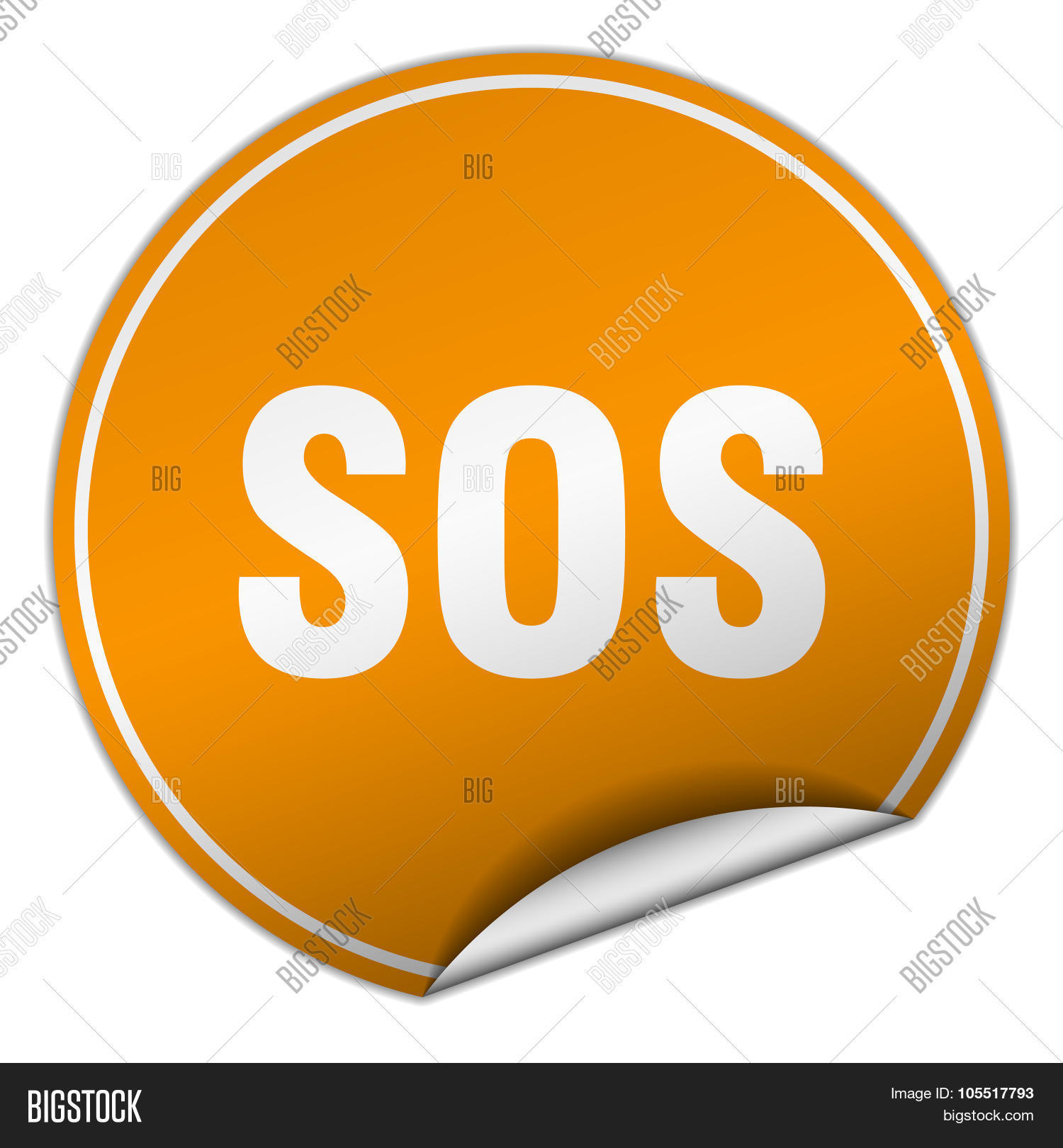 Sos Round Orange Vector & Photo (Free Trial) | Bigstock