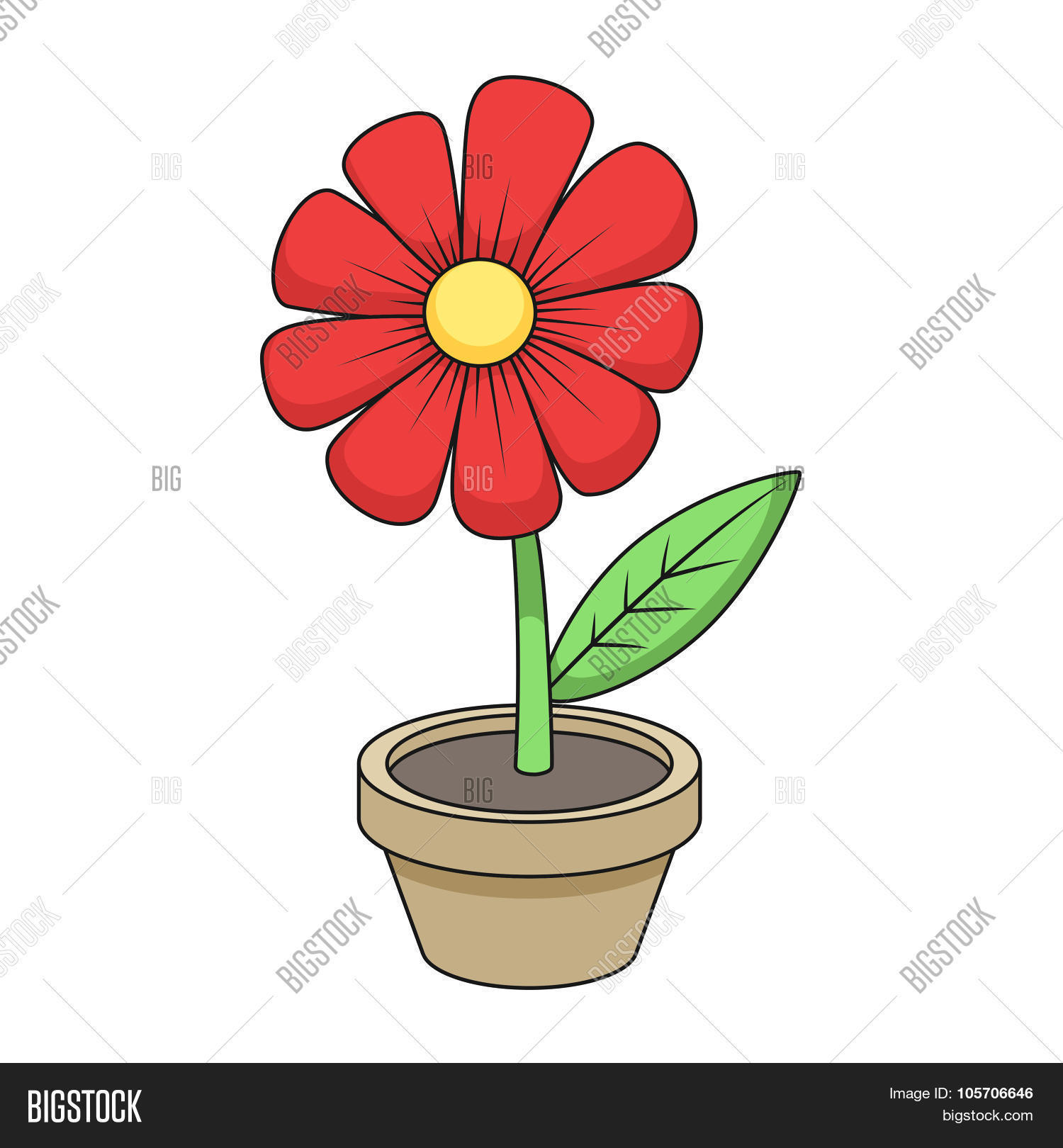 Flower Cartoon Vector Vector & Photo (Free Trial) | Bigstock