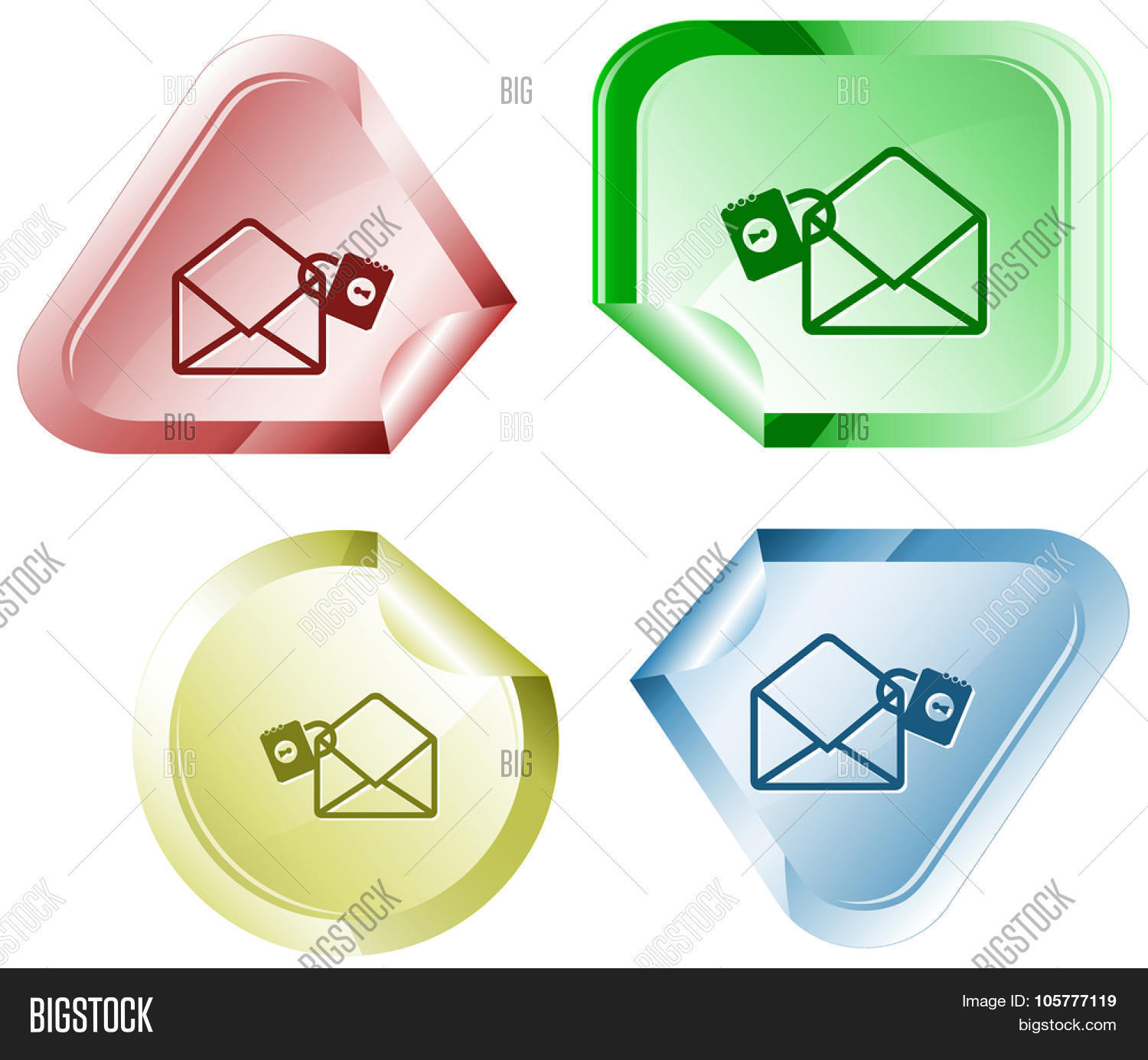 Open Mail Lock. Raster Image & Photo (Free Trial) | Bigstock