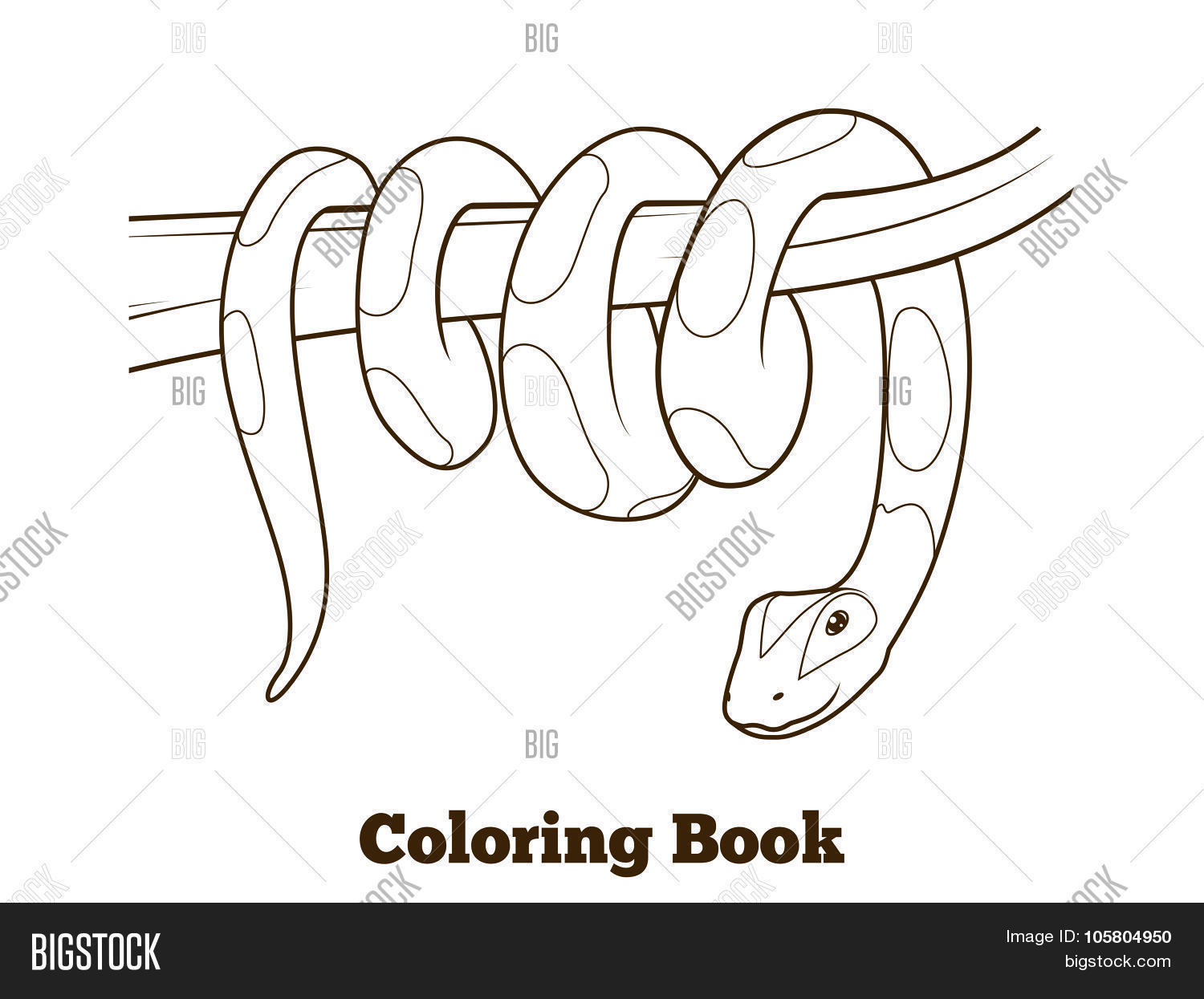 Boa Cartoon Coloring Vector & Photo (Free Trial) | Bigstock