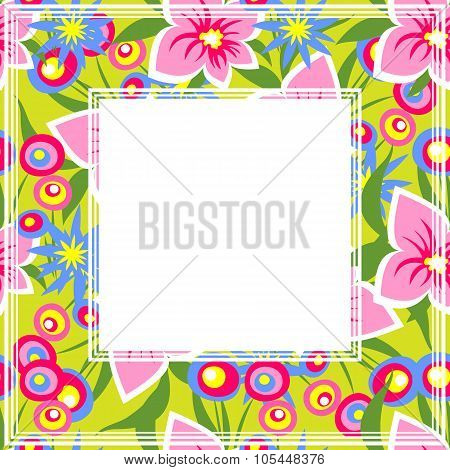 Bright Floral Border Vector & Photo (Free Trial) | Bigstock