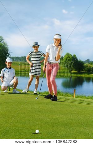 Kids Playing Golf Image & Photo (Free Trial) | Bigstock