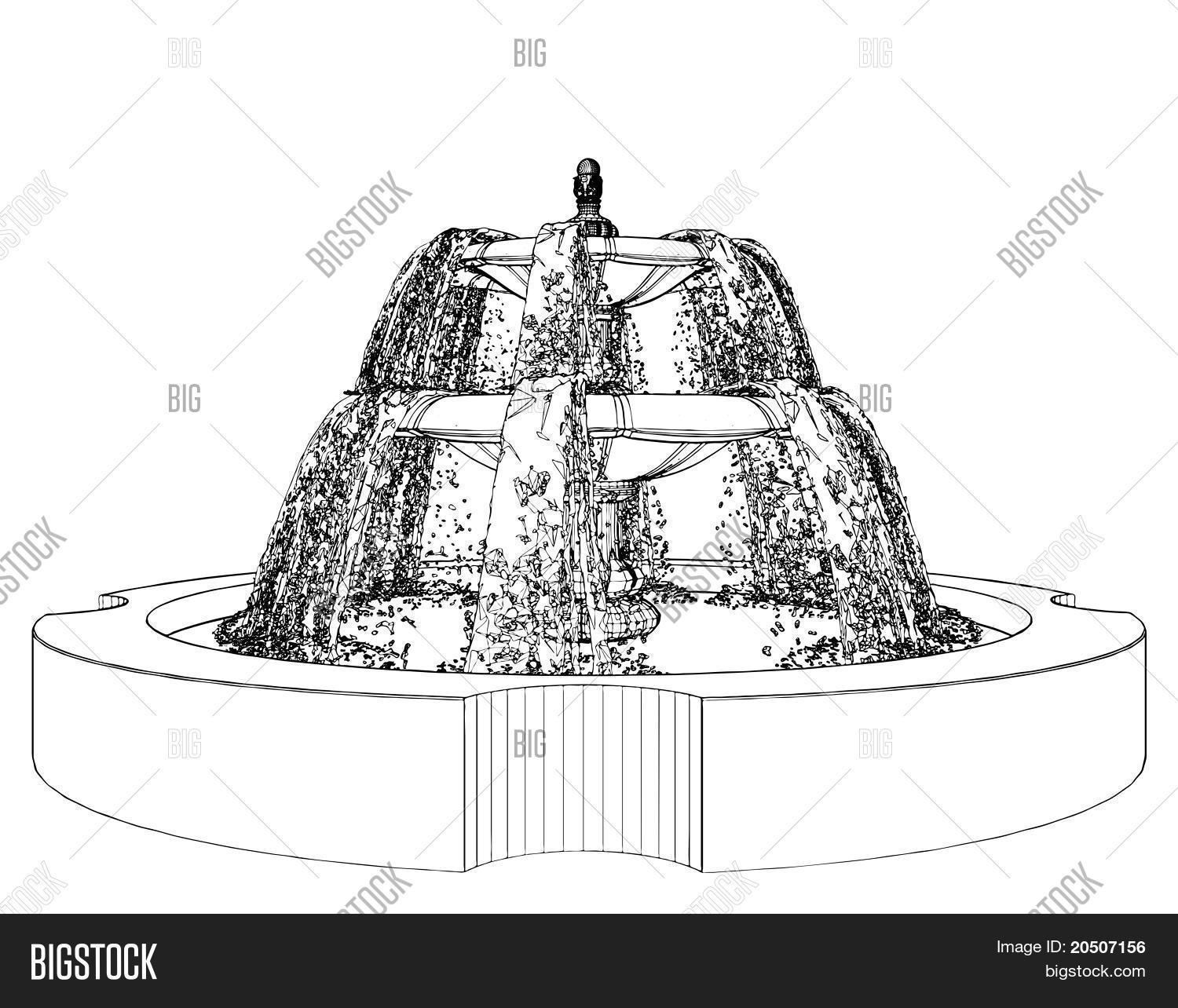 Fountain Vector Vector & Photo (Free Trial) | Bigstock