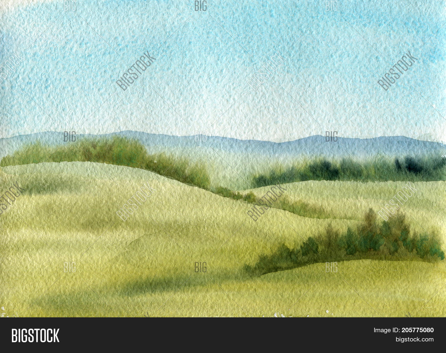 Watercolor Field Image & Photo (Free Trial) | Bigstock