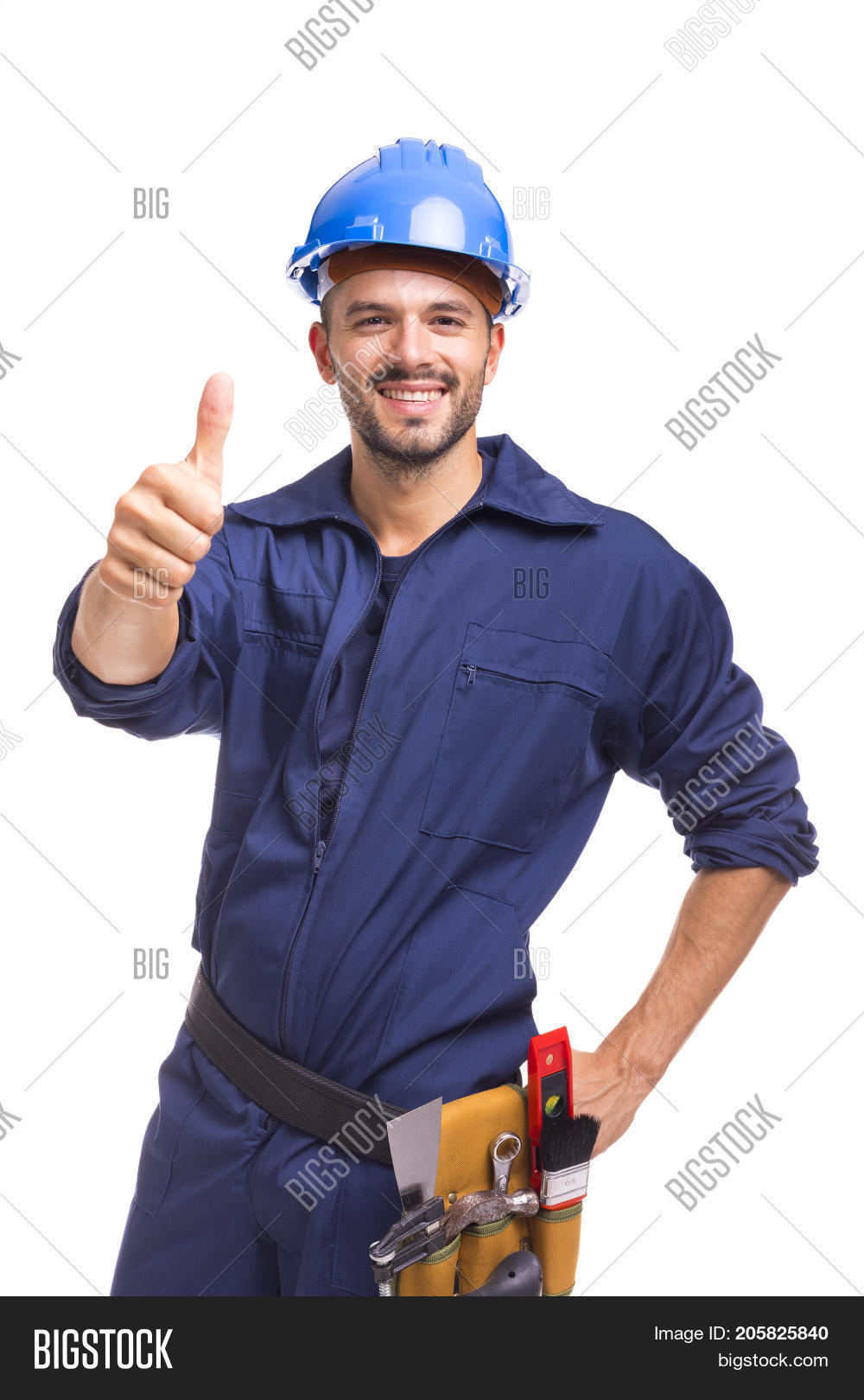 Smiling Worker Thumbs Image & Photo (Free Trial) | Bigstock