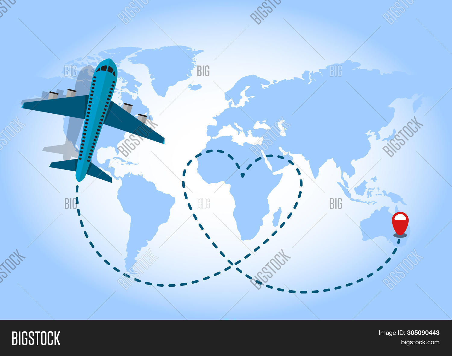Airplane Flying Blue Image & Photo (Free Trial) | Bigstock