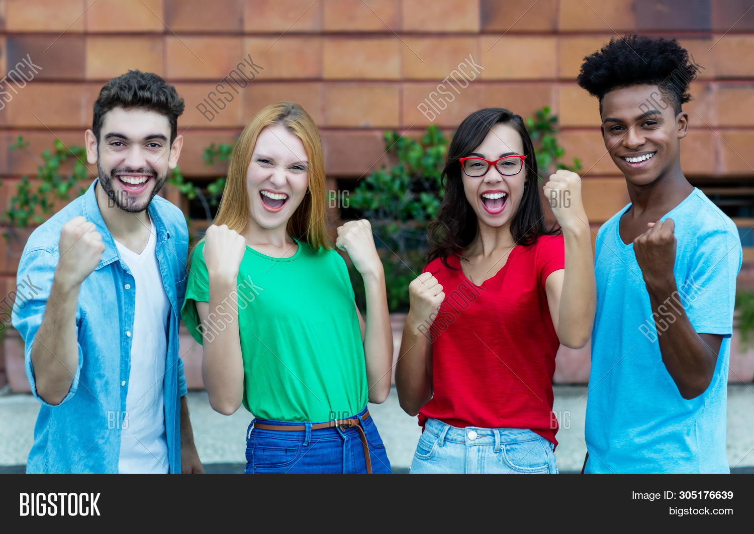 Cheering Group Four Image & Photo (Free Trial) | Bigstock