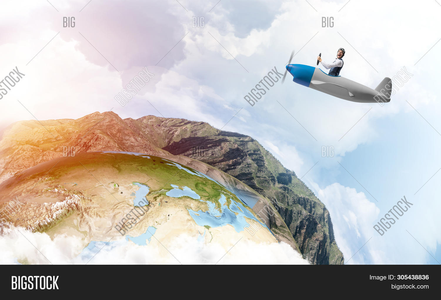 Happy Pilot Driving Image & Photo (Free Trial) | Bigstock