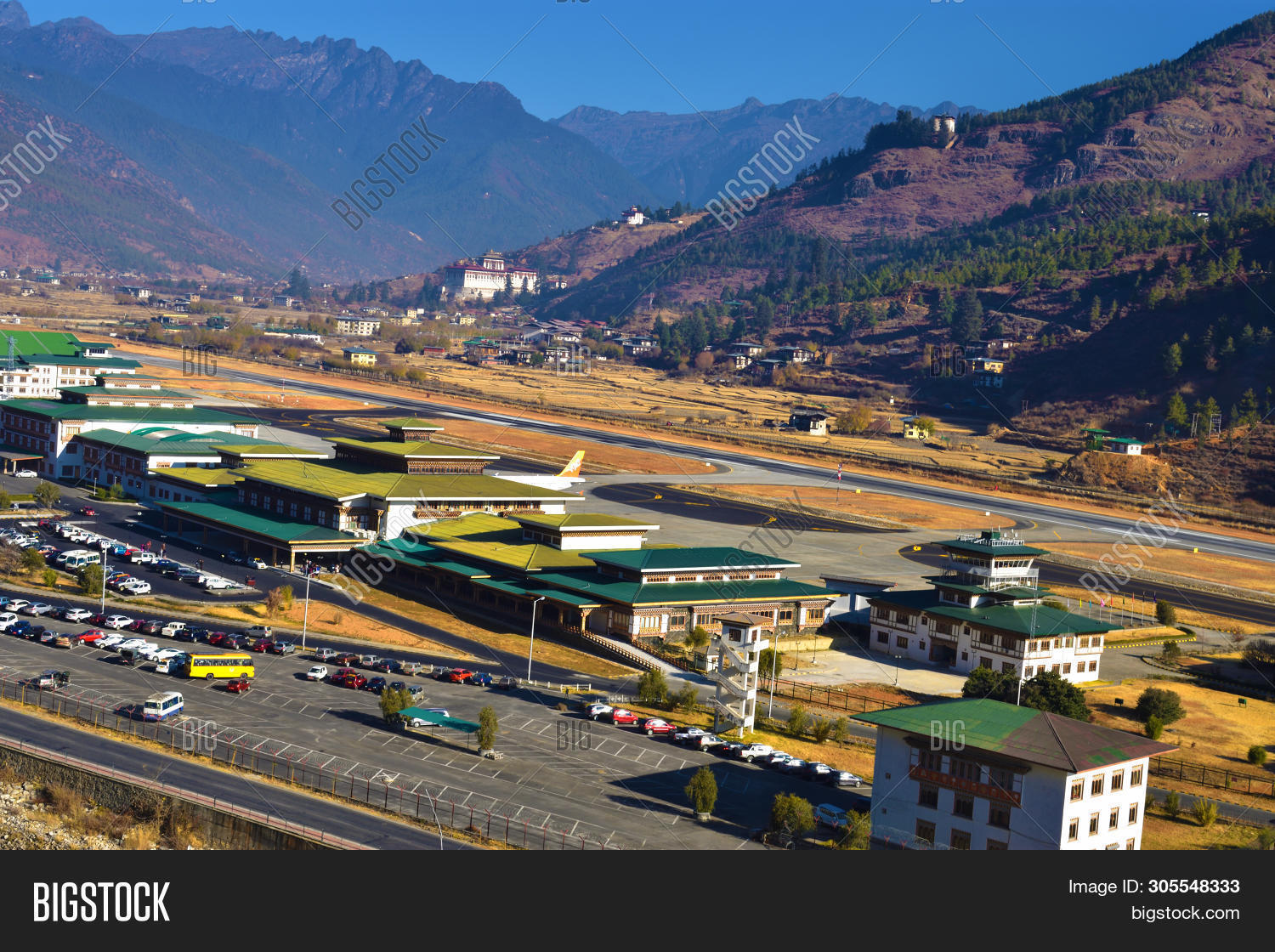 Paro Airport Mountains Image & Photo (Free Trial) | Bigstock